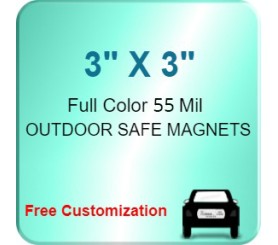 3x3 Custom Magnets - Outdoor & Car Magnets 55 Mil Round Corners