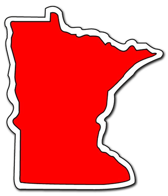 3.5x3 Custom Minnesota Shaped Magnets 20 Mil