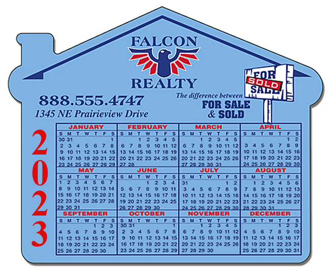4.75x3.875 Custom House Shaped Magnets 20 Mil