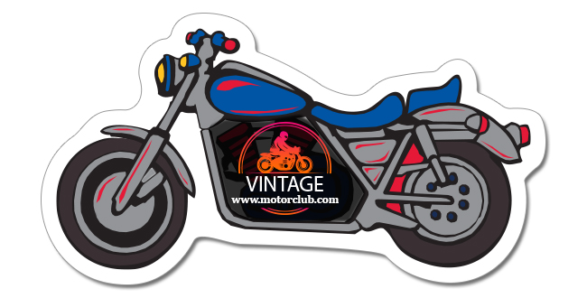 4.25x2.25 Custom Motorcycle Shaped Magnets 20 Mil