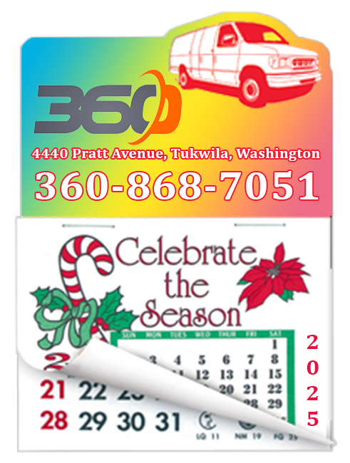 Custom Printed 3x4.25 Van Calendar Pad Magnets