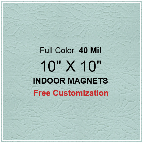 10x10 Custom Rectangle Shaped Indoor Magnets 40 Mil Square Corners