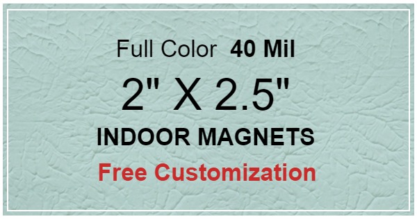 2x2.5 Custom Rectangle Shaped Indoor Magnets 40 Mil Square Corners