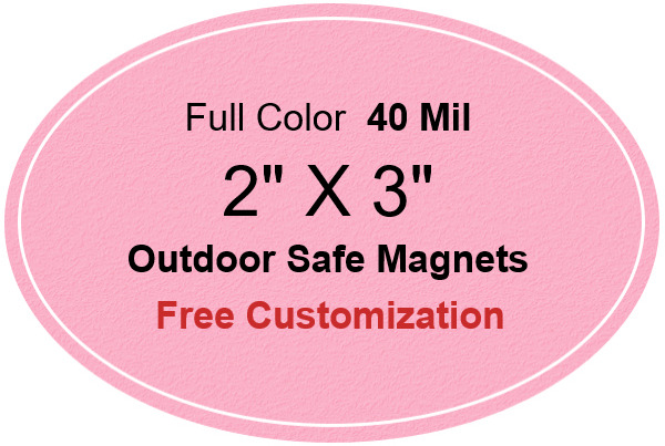2x3 Custom Oval Magnets - Outdoor & Car Magnets 40 Mil