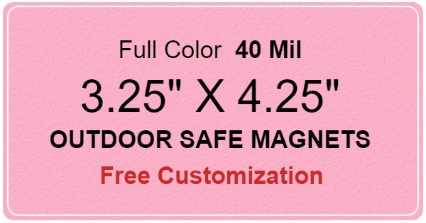 3.25x4.25 Custom Magnets - Outdoor & Car Magnets 40 Mil Round Corners