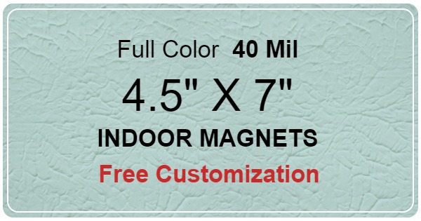 4.5x7 Customized Indoor Magnets 40 Mil Round Corners
