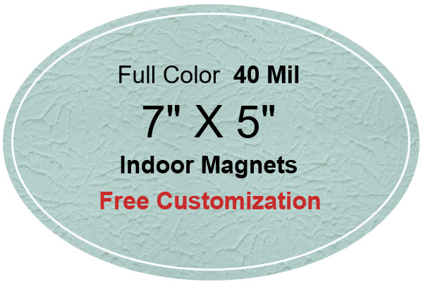 7x5 Custom Oval Shape Indoor Magnets 40 Mil