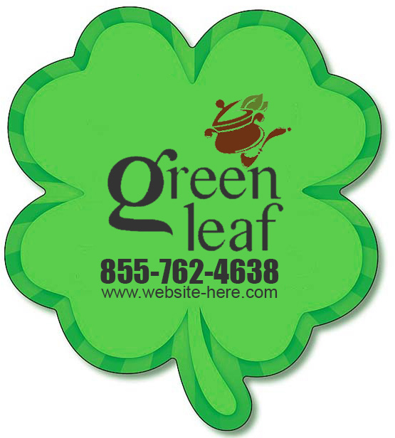 3x3.375 Custom 4-Leaf Clover Shaped Magnets - Outdoor & Car Magnets 40 Mil