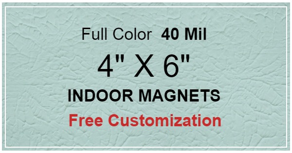 4x6 Promotional Rectangle Shape Indoor Magnets 40 Mil Square Corners