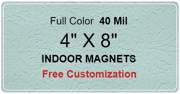4x8 Customized Rectangle Shape Indoor Magnets 40 Mil Round Corners