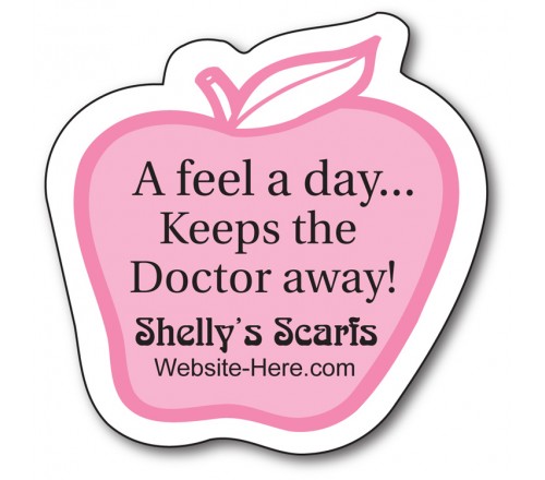 3x3 Custom Printed Apple Shaped Magnets - Outdoor & Car Magnets 40 Mil