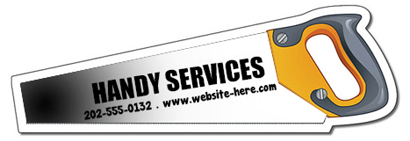 5.62x1.86 Promotional Hand Saw Shaped Indoor Magnets 40 Mil