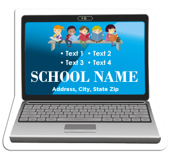 3.5x3 Customized Laptop Computer Shaped Indoor Magnets 40 Mil