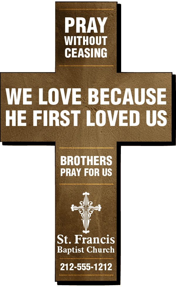 4x6.5 Custom Cross Shaped Church Magnets 20 Mil