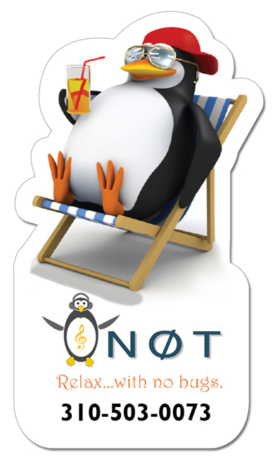2x3.50 Custom Penguin Shaped Magnets 20 Mil