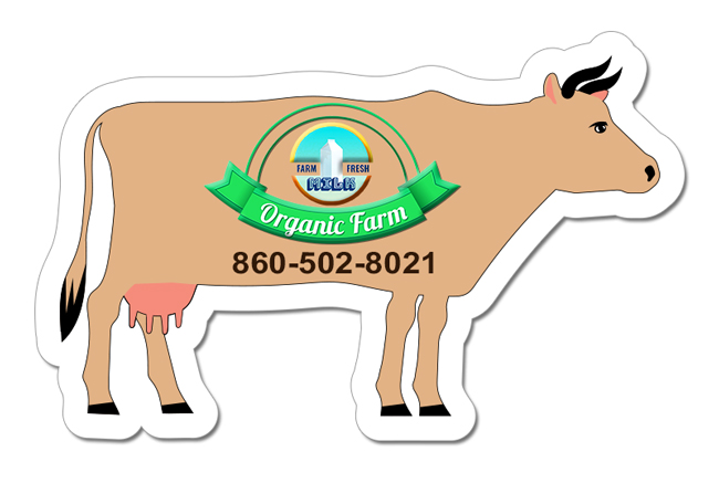 3.28x2.07 Custom Cow Shaped Magnets 20 Mil