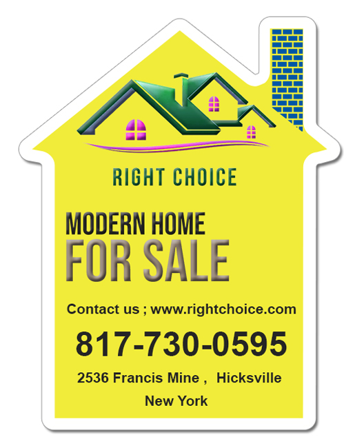 3.50x4.50 Custom House Shaped Magnets 20 Mil