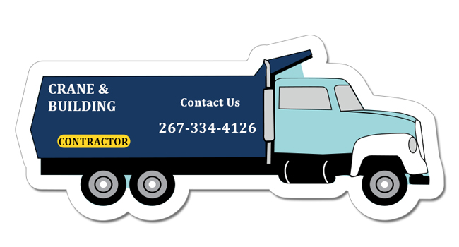 3.75x1.62 Custom Dump Truck Shaped Magnets 20 Mil