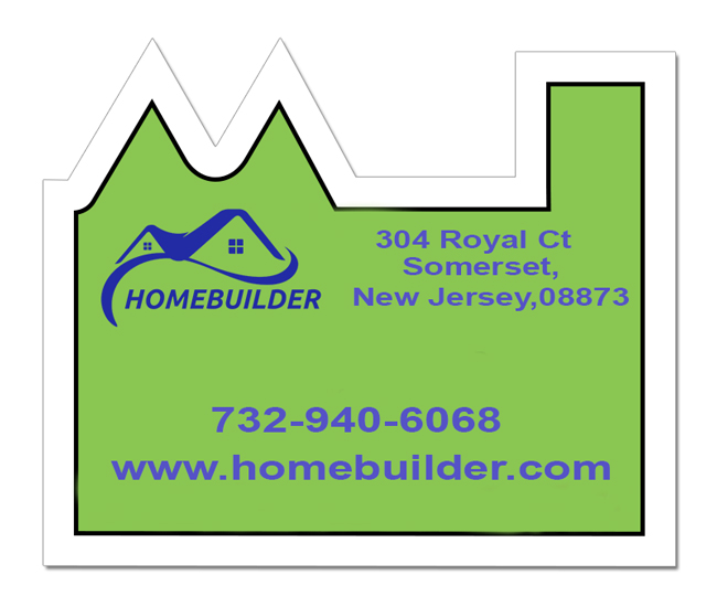 3x2.50 Custom House Shaped Magnets 20 Mil