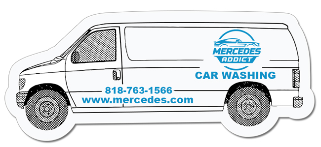 4.01x1.68 Custom Van Shaped magnets 20 Mil