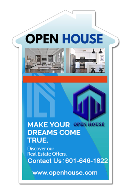 4.08x6.67 Custom House Shaped Magnets 20 Mil