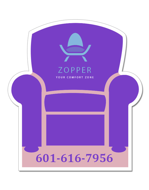 4.96x5.57 Custom Chair Shaped Magnets 20 Mil