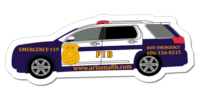 4x1.51 Custom Police Car Shaped Magnets 20 Mil