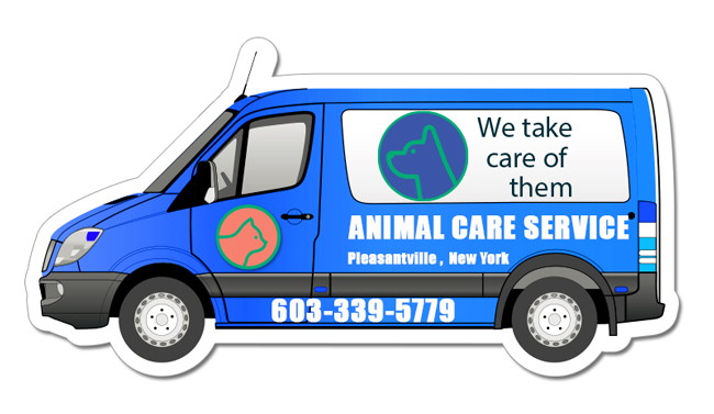 6.01x3.11 Custom Van Shaped Magnets 20 Mil