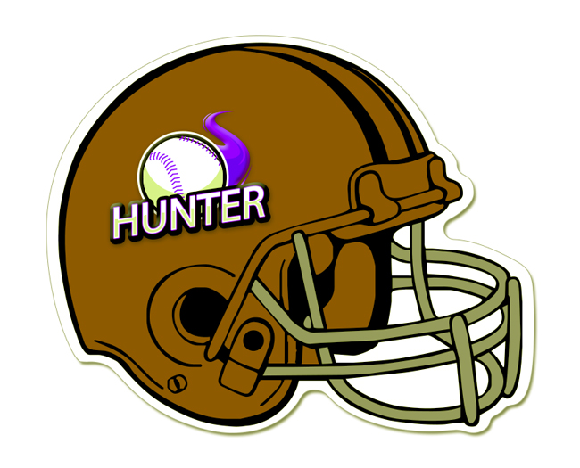 7.10x5.78 Custom Helmet Shaped Magnets 20 Mil