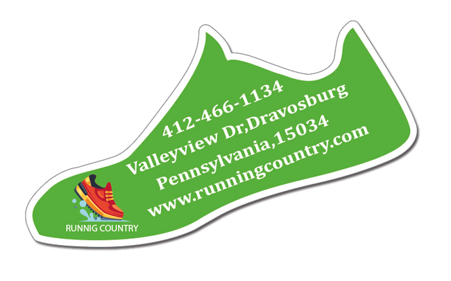 7.89x4.55 Custom Shoe Shaped Magnets 20 Mil