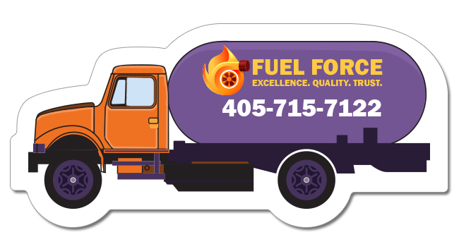 3.12x1.45 Custom Gas Truck Shape Magnets 20 Mil