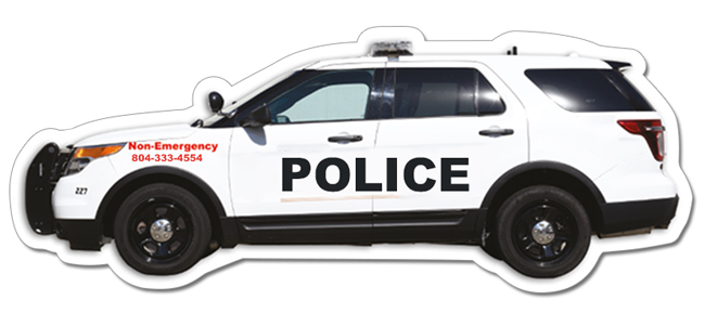 6.39x2.50 Custom Police Car Shaped Magnets 20 Mil