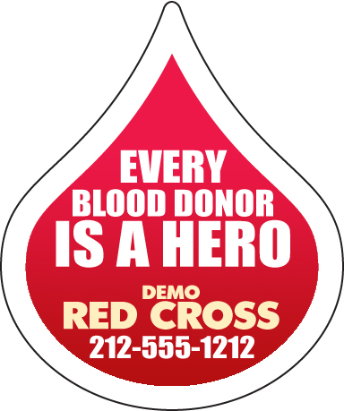 2.56x3.062 Custom Droplet Shape Red Cross Magnets 20 Mil