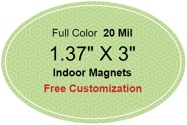 1.37X3 Custom Oval Shaped Magnets 20 Mil