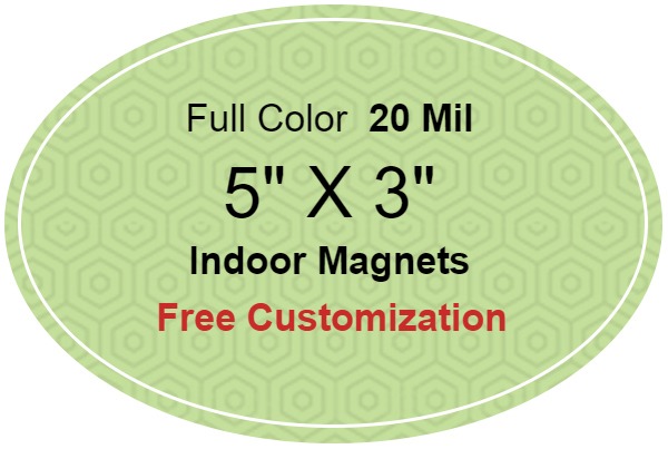5x3 Custom Oval Shape Magnets 20 Mil