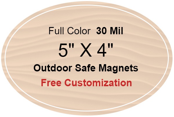 5x4 Custom Oval Magnets - Outdoor & Car Magnets 35 Mil - Oval Shaped ...
