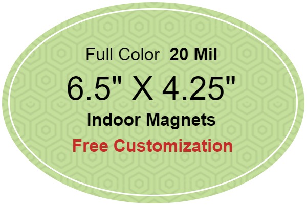 6.5x4.25 Custom Oval Shape Magnets 20 Mil