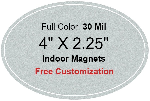 Magnet - Oval Shape (4x2.25) - 30 Mil