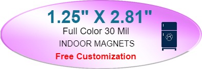 1.25X2.81 Custom Oval Shaped Magnets 35 Mil