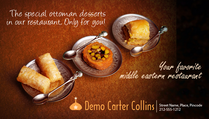 4x7 Custom Middle Eastern Restaurant Magnets 20 Mil Square Corners