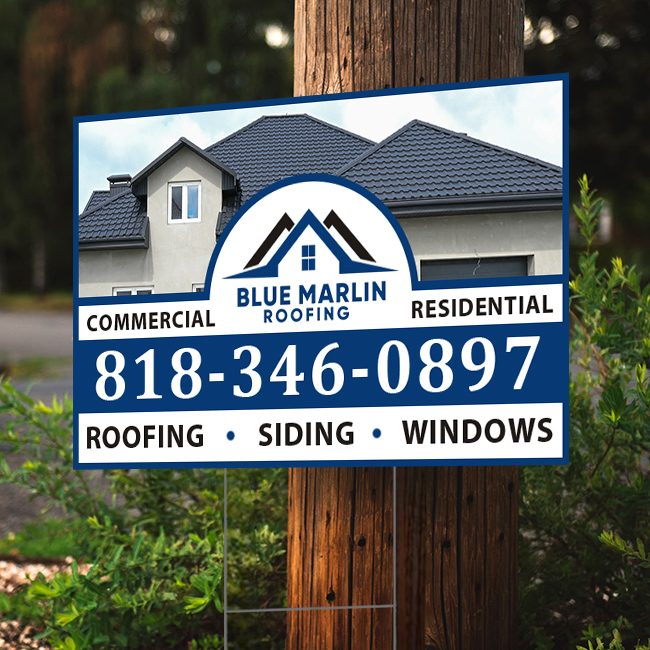 22" x 14" Single Side Yard Signs - Full Color