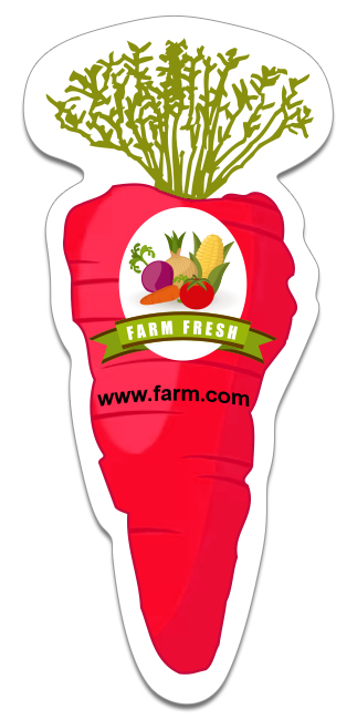 1.68x3.75 Custom Printed Carrot Shaped Magnets 20 Mil