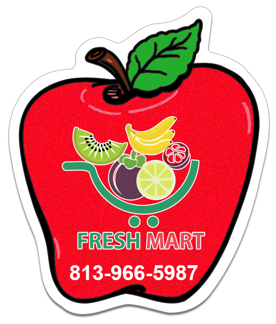 2.5x2.5 Custom Apple Shaped Magnets 20 Mil
