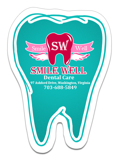 2.5x3.5 Custom Tooth Notekeeper Magnets 20 Mil