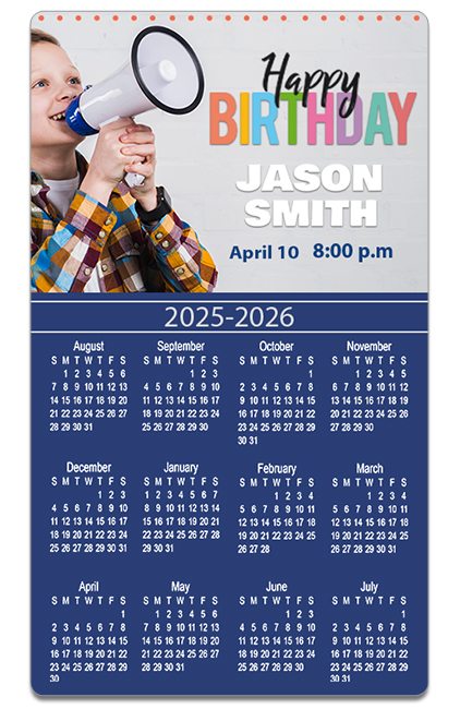 3.5x6 Custom Announcement Calendars Magnets 20 Mil Round Corners
