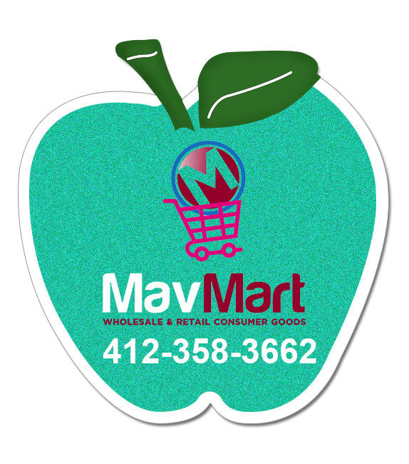 3.87x4 Custom Apple Shaped Magnets 20 Mil