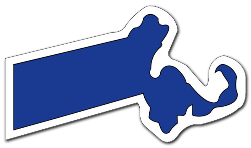 3.5x3 Custom Massachusetts Shaped Magnets 20 Mil