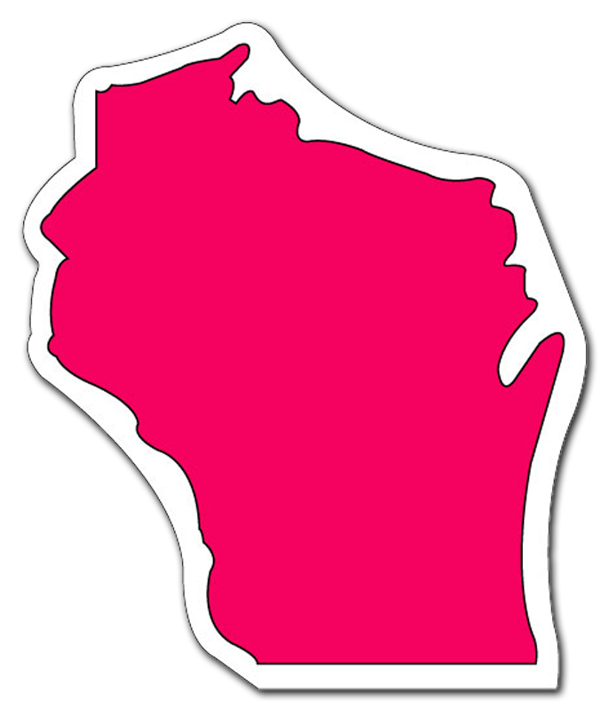 3.5x3 Customized Wisconsin Shaped Magnets 20 Mil
