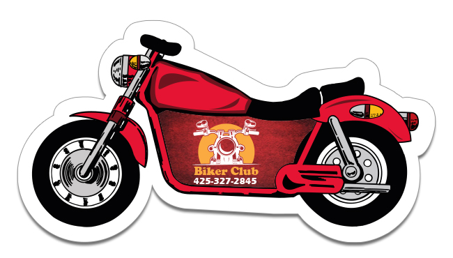2.12x4 Custom Motorcycle Shaped Magnets 20 Mil