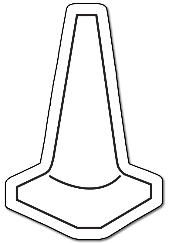 2x3 Custom Safety Cone Shaped Magnets 20 Mil
